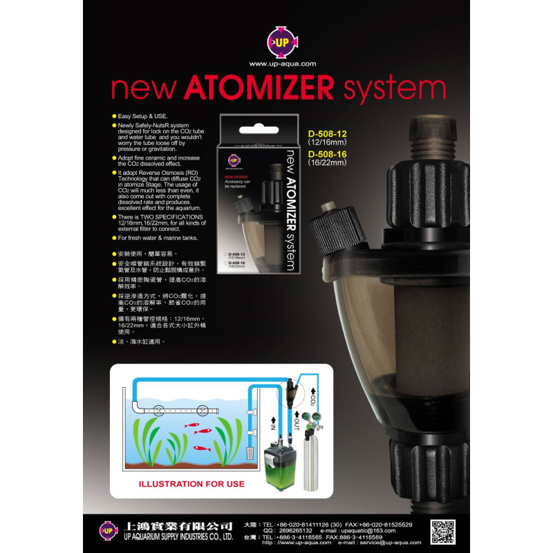 UP Aqua Inline CO2 Atomizer